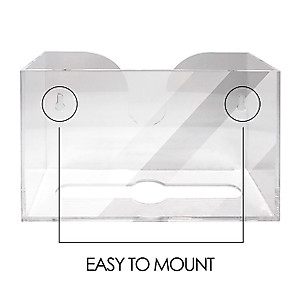 Essentially Yours Acrylic Folded Paper Towel Holder - Wall Mounted or Freestanding | Dispenser for Multifold, Trifold, and C Fold Napkins (Clear)