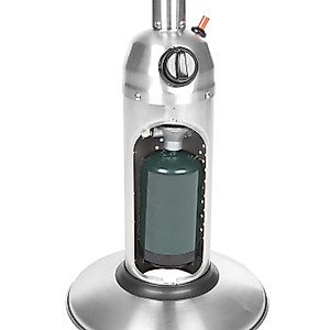 Fire Sense 60262 Portable Patio Heater Outdoor Tabletop Lightweight Propane 10,000 BTU Auto-Shutoff Valve CSA Approved - Stainless Steel