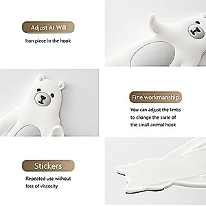 Creative Adhesive Coat Hook Kitchen Refrigerator Sticky Hook 4 Pcs Cute Pet Hooks for Coat, Scarf, Hat, Towel,Key,Bag, Utility Animal Hook for Wall Hanging Decorations