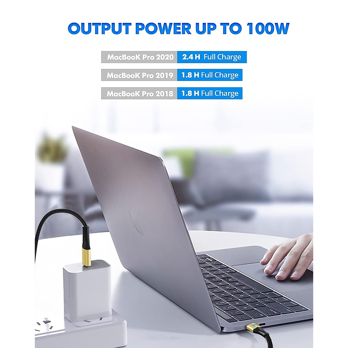 JIUWFOX USB C to USB C Cable,[2-Pack 8ft+4ft], USB C Charger Cable 100W/5A Fast Charging, for Samsung Galaxy S23/S22/S21, MacBook Pro 2020, iPad Pro 2020, LG, Pixel, Switch, and More.