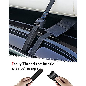 WONITAGO Premium 'No Scratch' Silicon Tie Down Cam Straps for Surfboards, Kayaks, SUP Paddleboards, Canoes, Snowboards 15ft (Pair)