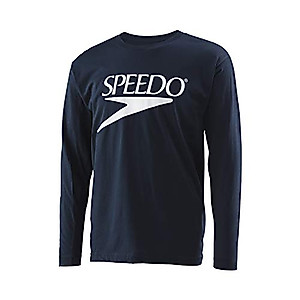 Speedo Unisex-Adult T-Shirt Long Sleeve Crew Neck Vintage , New Speedo Navy, X-Large