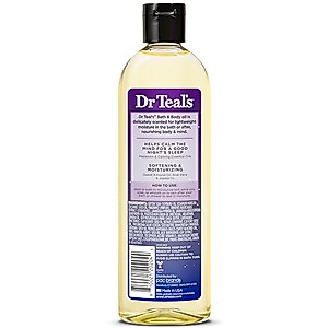 Dr Teal's Moisturizing Bath & Body Oil, Sleep Blend with Melatonin, Lavender & Chamomile Essential Oils, 8.8 fl oz.