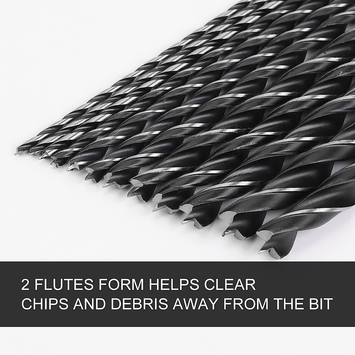 COMOWARE 12" Extra Long Brad Point Drill Bit Set, 12 Pcs High Carbon Steel Long Drill Bit, Long Drill Bits for Wood, Plastic, PVC, Composite & Rubber, 1/8", 3/16", 1/4", 5/16", 3/8", 7/16", 1/2"