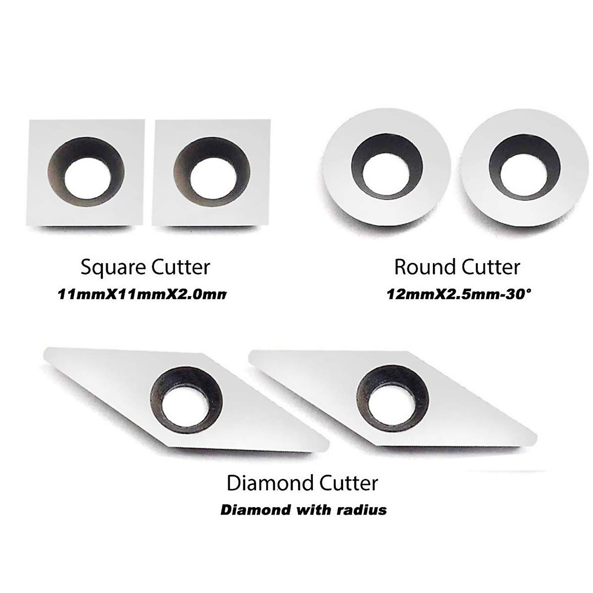 YUFUTOL Carbide Woodturning Tool Mini Size (3 Piece Set) Includes Diamond Shape, Round and Square Turning Tools With Comfort Grip Handles Perfect For Turning Pens or Small to Mid-Size Turning Project