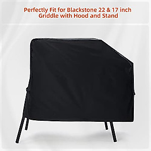 Griddle Cover for Blackstone 22'' Griddle with Hood Lid and Stand, Waterproof Windproof BBQ Grill Cover with Buckle, Griddle Accessories for Blackstone (Cover Only)