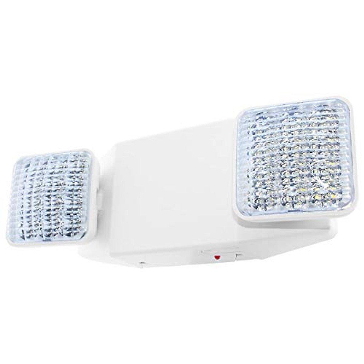 LFI Lights | Self Testing Emergency Light | White Housing | Two LED Adjustable Square Heads | Hardwired with Battery Backup | UL Listed | (2 Pack) | EL-2-W-ST