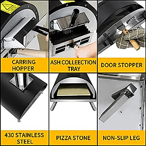 KODOM Pizza Oven, Portable Wood Pizza Oven with Foldable Legs Outdoor Pizza Oven Wood Pellet Pizza Oven for Outdoor, Courtyard Cooking (23.6’’ x 15.7’’ x 31.1’’ Inch)