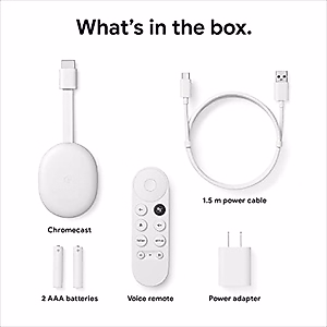 Chromecast with Google TV (HD) - Streaming Stick Entertainment on Your TV with Voice Search - Watch Movies, Shows, and Live TV in 1080p HD - Snow