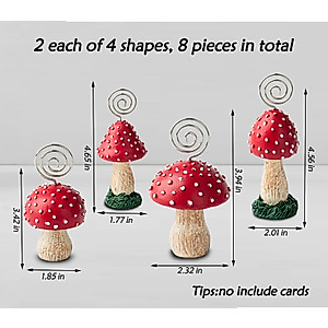 dgudgu Mushroom Table Number Holders 8Pcs Place Card Holder Table Card Holders Food Signs For Party Buffet Place Card Holders For Table Place Card Holders Table Sign Holders