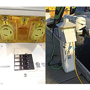 MARVINE 30 Amp to 15 Amp Plug Adapter - NEMA L5-30P Male to Female 5-15R - 3 Prong Power Converter with LED Indicator