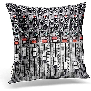 Emvency Square 16x16 Inches Decorative Pillowcase Music Mixer Sound Funny Dream of A Tuner Polyester Decor Throw Pillow Cover with Hidden Zipper for Bedroom Sofa
