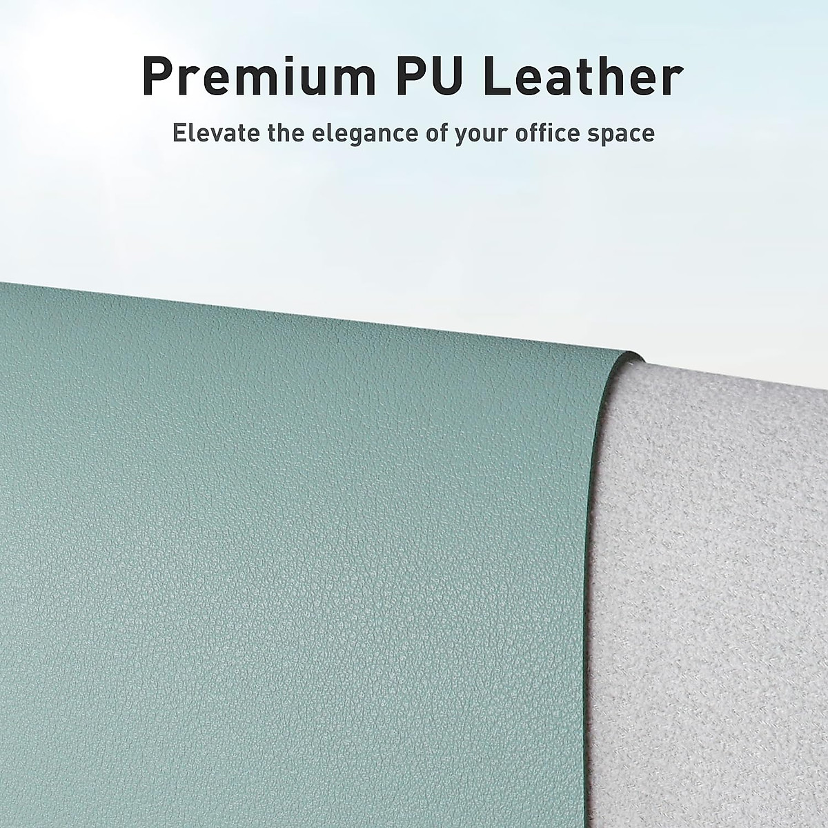 Leather Desk Pad Protector,Mouse Pad,Office Desk Mat, Non-Slip PU Leather Desk Blotter,Laptop Desk Pad,Waterproof Desk Writing Pad for Office and Home (Light Blue,31.5" x 15.7")