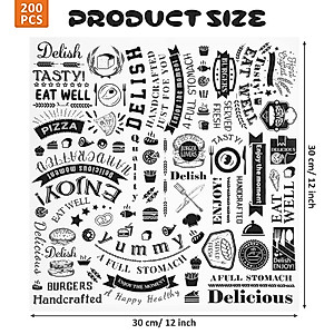 Deli Wax Paper Sheets Grease Resistant Tray Basket Liners Square Hot Dog Wrappers White Newsprint Paper Water and Grease Proof Sandwich Wrapping Paper for Food Baking, 12 x 12 Inch (200, White)