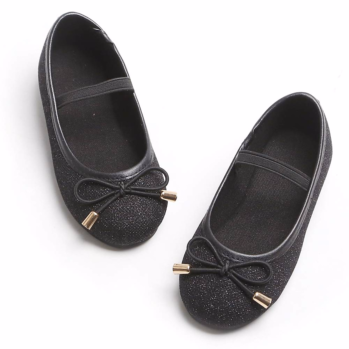 Felix & Flora Toddler Flower Girl Dress Shoes Size 5 - Girl Ballet Mary Jane Flats Black Party School Wedding