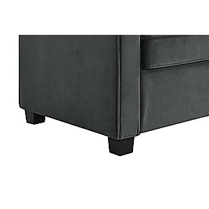 DHP Signature Sleep Casey Velvet Sofa with Memory Foam Mattress, Gray, Queen