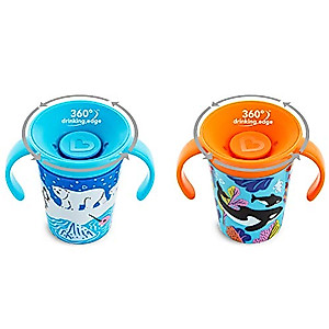 Munchkin® Miracle® 360 Wildlove Sippy Cup, 6 Oz, 2 Pack, Orca/Polar Bear