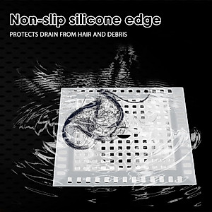 COMNICO Shower Drain Strainer Hair Catcher 4.8inch Stainless Metal Silicone Strainer Filter Cover Protector Bathtub Stopper for Bathroom Kitchen Floor Drain