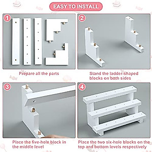 2 Pack Wood Cake Pop Stands Sucker Display 3 Tier Lollipop Holders with 100 Treats Bags 100 Lollipop Sticks 100 Gold Twist Ties for Dessert Table of Wedding Baby Shower Birthday Party (Wood)