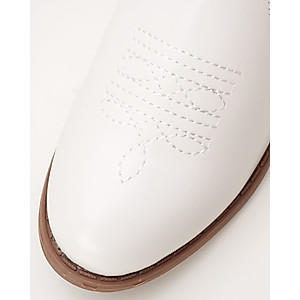 bebe Girls' Cowgirl Boots - Classic Western Cowboy Boots - Mid Calf Boots for Toddlers, Little Girls, and Big Girls, Size 2 Little Kid, White