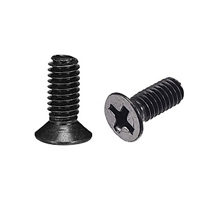 uxcell M4 x 10mm Phillips Screw Fastener Black for Laptop PC TV Fan Switch 150pcs