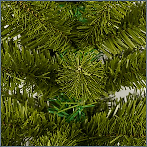 6 Feet Hinged Pencil Artificial Christmas Tree with Foldable Metal Stand, 460 Tips Recycled PVC Plastic, Kingswood Fir Green