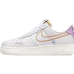 Nike Women's Air Force 1 '07 Shoes, White/Safety Orange Sail Prime, 9