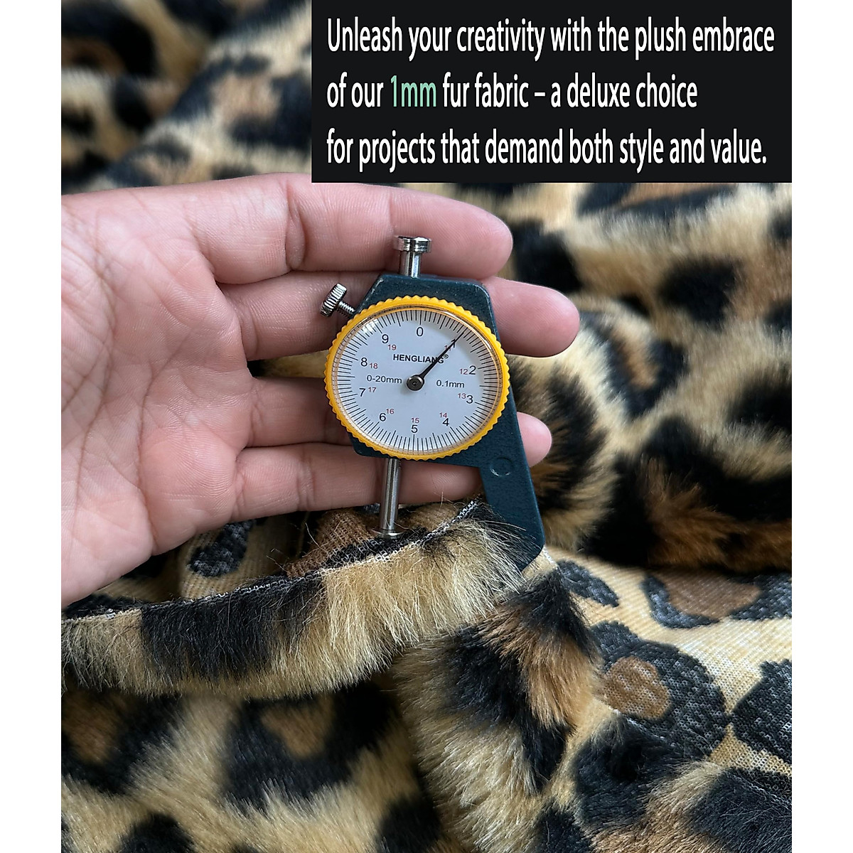 Faux Fur Animal Long Pile 58" Wide Fabric Full, Plush, Warm Soft Coat, Fashion Fursuit Costume - Sold by Continuous Yard (Leopard Fur)