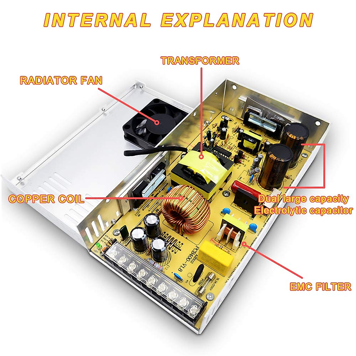 12V DC Power Supply 30A AC 96V-240V Converter Adapter Universal Regulated Switching Power Supply 12Volt 360W LED Power Supply for LED Strip,CCTV, Radio, Computer Project (12V 30A 360W)