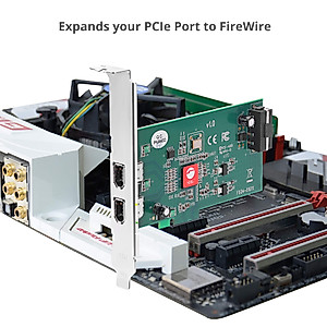 SIIG Dual Profile 2-Port FireWire 400 PCIe Card, PCIe 1.1 x1 to Dual 6-pin 1394a Port, 400Mbps, TI XIO2213BZAY Chipset, for Windows & Mac, Dual-Profile Brackets (NN-E20211-S1)