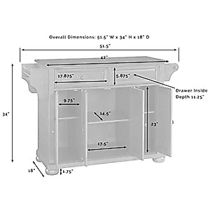 Crosley Furniture Alexandria Kitchen Island with Solid Grey Granite Top, Classic Cherry