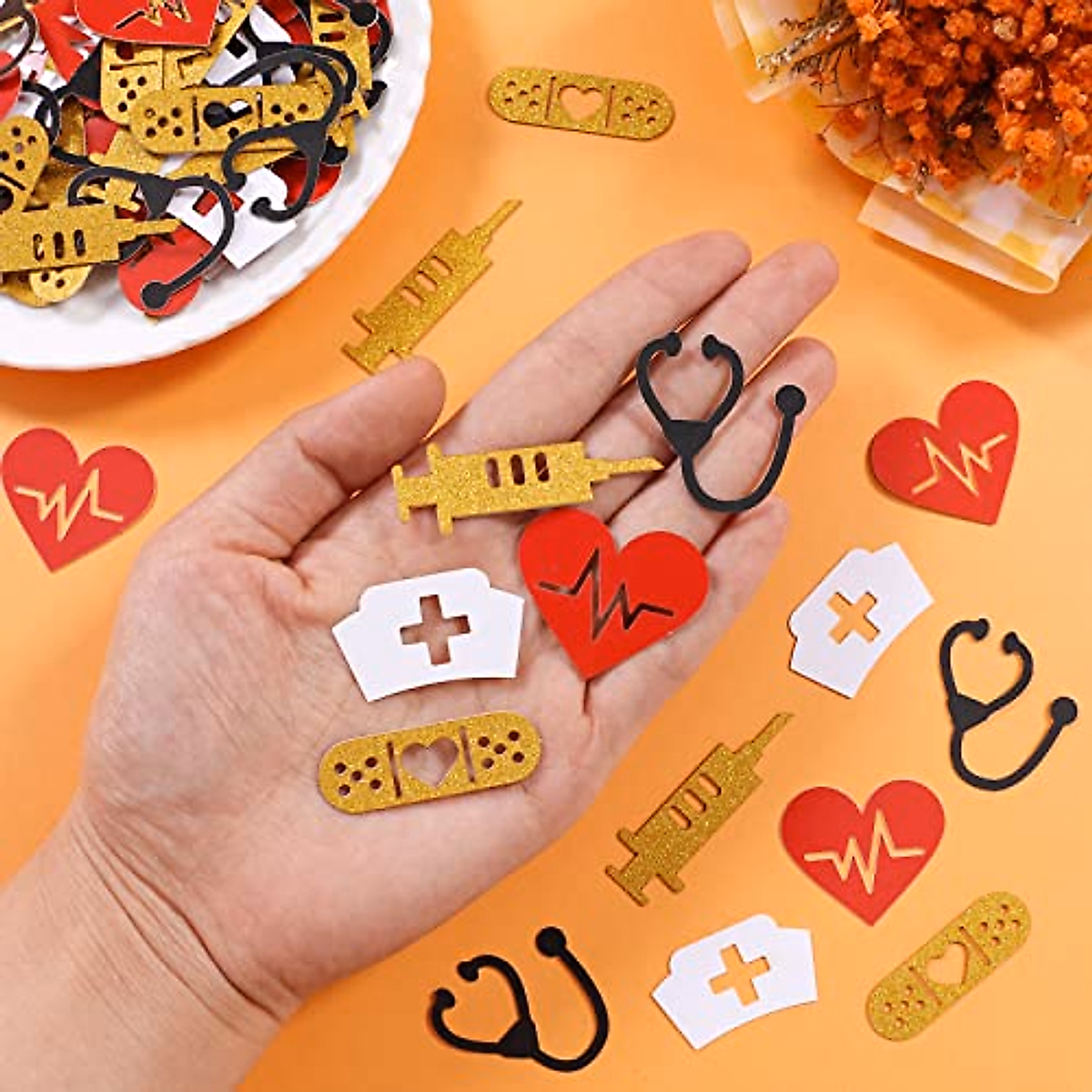 200 Pack Nurse Confetti - Nurse Party Table Decorations for Nursing Medical School Graduation Nurse Week Decor Retirement RN Party Supplies