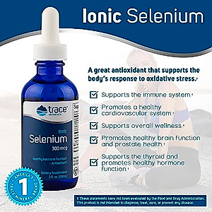 Trace Minerals | Liquid Ionic Selenium 300 mcg Dietary Supplement | Antioxidant, Supports Immunity, Thyroid Health | Vegan, Gluten Free, Non-GMO | 2 fl oz (2 Pack), 96 Servings