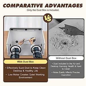 2-Hole Table Polisher Dust Box, Fully Enclosed Electric Grinding Table Polisher Dust Box with LED light, Portable Enclosed Grinding Dust Box with Fan Toolbox for Carving, Cutting, Drilling, Polishing