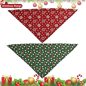 ADOGGYGO 4 Pack Dog Bandana Christmas Dog Scarf Bibs Kerchief Set Dog Christmas Costume Xmas Holiday Bandanas for Medium Large Dogs Pets (Large, Red&Green)