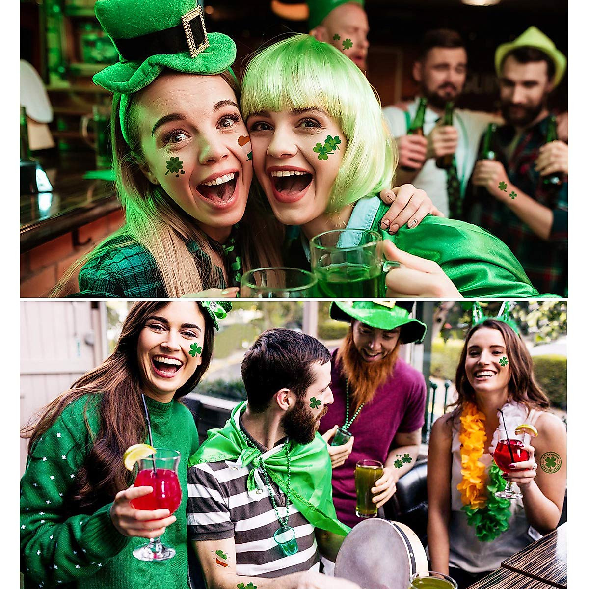 168 PCS St Patricks Day Tattoos Stickers Shamrock Tattoos Temporary Stickers Irish Tattoos Stickers for St. Patricks Day Parade Party Favors Decorations