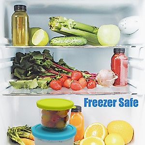 VIOTIIN 1 Cup (4 Pack) + 2 Cup (4 Pack) Silicone Replacement Lids Storage Cover for Pyrex 7202-PC and Anchor Hocking Glass Bowls (Container not Included) 8 Pack Microwave, Dishwasher and Freezer Safe