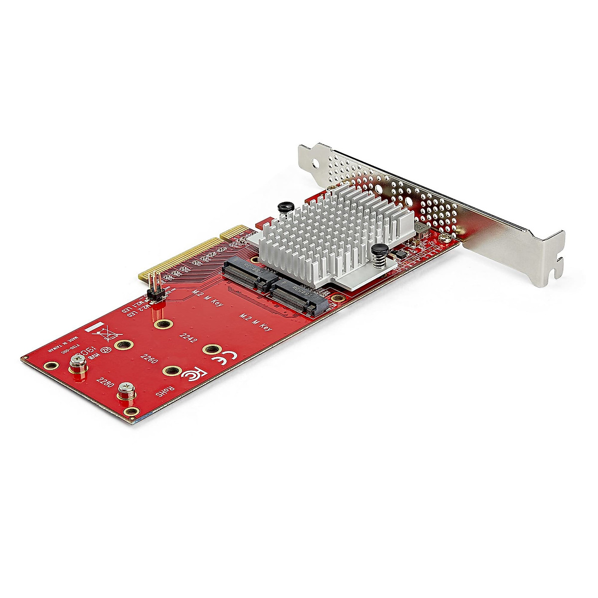 StarTech.com Dual M.2 PCIe SSD Adapter Card - x8 / x16 Dual NVMe or AHCI M.2 SSD to PCI Express 3.0 - M.2 NGFF PCIe (M-Key) Compatible - Supports 2242, 2260, 2280 - JBOD - Mac & PC , TAA (PEX8M2E2)