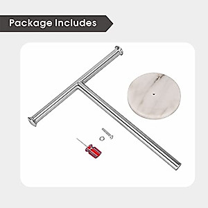 Songtec Hand Towel Holder Stand, Fingertip Towel Rack with Heavy Marble Base, Accessories Jewelry Stand (Marble Base, Brushed Nickel)