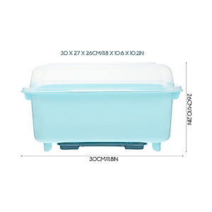 Cabilock Baby Bottle Drying Rack with Anti- Cover Nursing Bottle Storage Box Plastic Tableware Box Organizer Portable Countertop Dryer for Tea Cup Coffee Mug Bowl