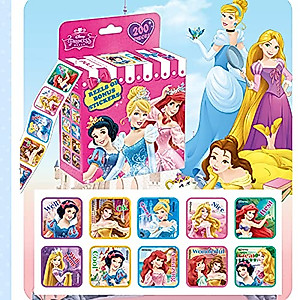 3 Pack Frozen Kids Sticker in 30 Designs,600 Pcs 1-1/2 Inch Self Adhesive Label Roll Stickers for Kids and Teacher(Princess )