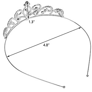 Hedume 6 Pack Girls Princess Crystal Tiara Crown, Rhinestone Princess Crown for Birthday Party, Wedding, Prom, Pageant