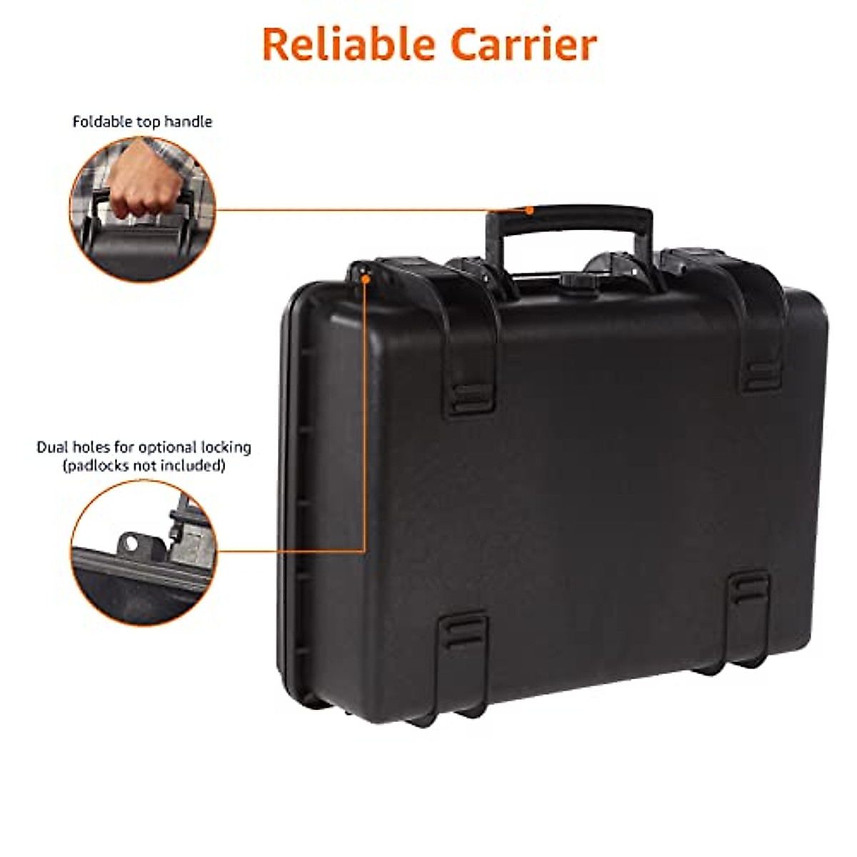 Amazon Basics Medium Hard Camera Case, 18 x 14 x 6 Inches, Black, Solid