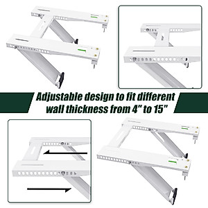 Flehomo Window Air Conditioner Support Bracket with 2 Arms, Universal Design for A/C Units Up to 200 lbs from 5,000 to 24,000 BTU, Easy Installation Window AC Brackets