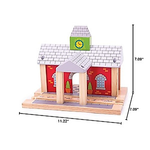 Bigjigs Rail Wooden Railway Station - Other Major Rail Brands are Compatible