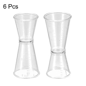 uxcell Measuring Cup 40ml/20ml PC Plastic Double Head Beaker Clear for Lab Kitchen Liquids 6Pcs
