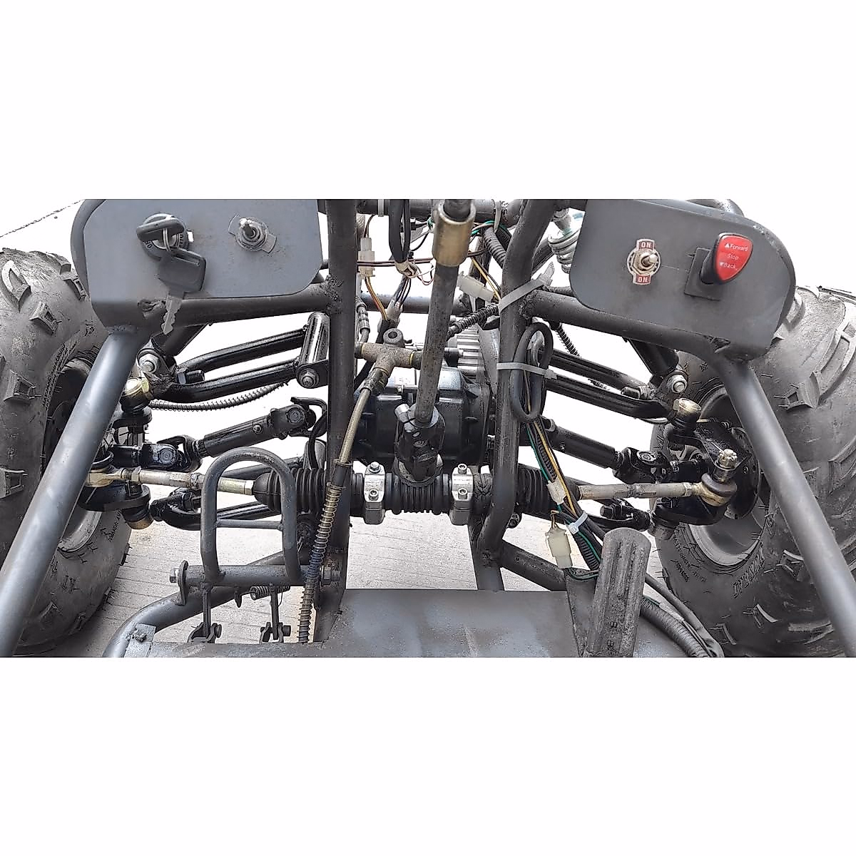 YC Yier Front Axle Kit 4 Wheel Drive Half Axle Assembly Shock Swingarm Tie Rod & 48V 1000W Differential Motor Controller Brake & Steering Wheel Shaft for Electric Go Kart ATV Quad Buggy Golf Cart