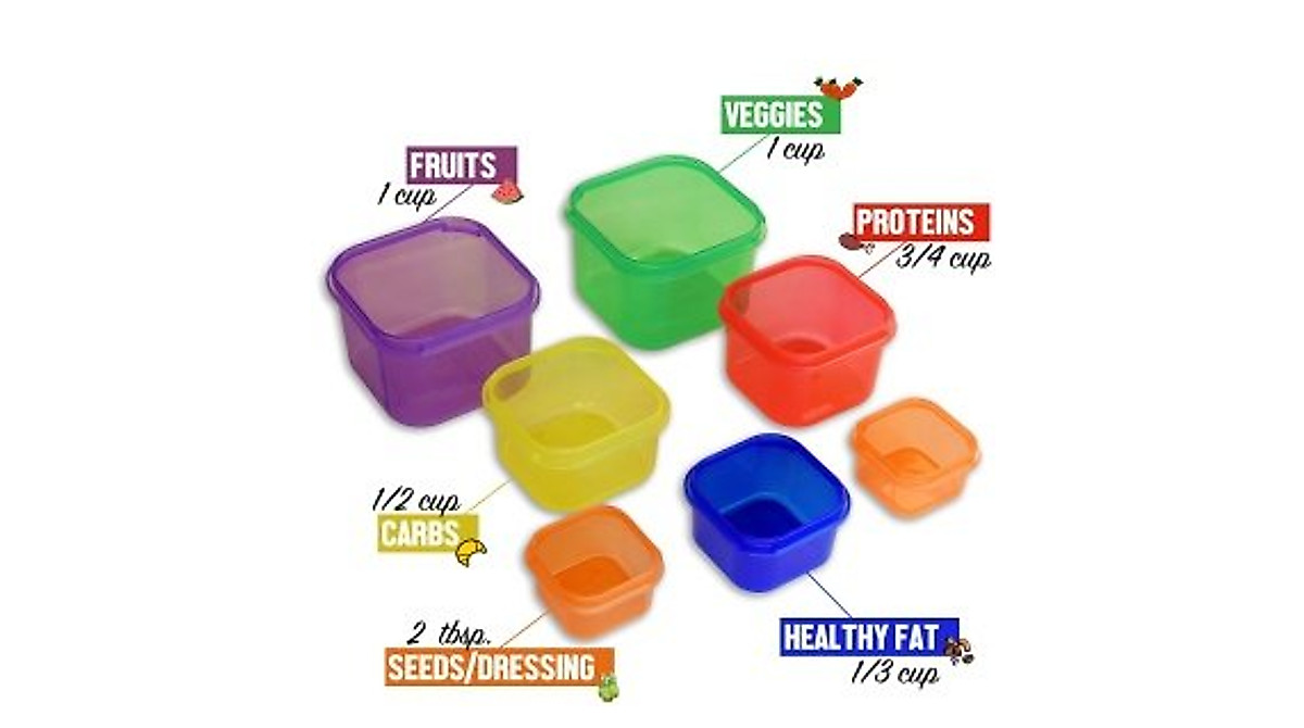 BloominGoods 7 Portion Control Food Containers | Leakproof & BPA Free