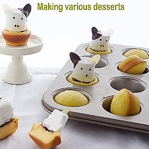 HPALIPRT Brownie Cake Pan with Dividers - 2 Pack 12-Cavity Mini Non Stick All Edges Rounded Cupcake Pans Baking Carbon Steel Bread Mold Small Edge 3x4 Individual Cutter Sheet Tray for Cookie Oven