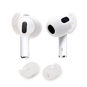 (2 Pairs) FWY Silicone Cover Compatible for Airpods 3rd Generation Ear Tips, Secure Anti-Slip Hooks Earbuds Accessories for Airpods 3 Exercising Ergonomic Design, White